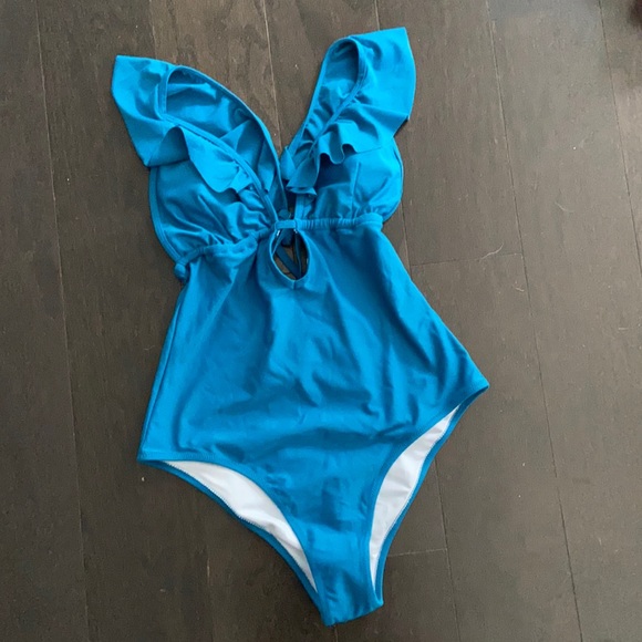 Cupshe | Swim | Cupshe Tie Back Ruffle One Piece Swimsuit Medium | Poshmark